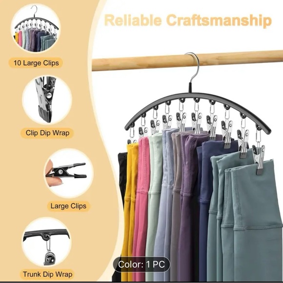 Storage & Organization | Hanger 1pc Black Curved Hanger For Pants 1pc ...